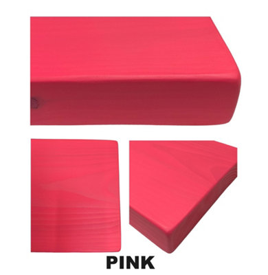 Handmade Wooden Rustic Floating Shelf 145mm Pink Length of 50cm