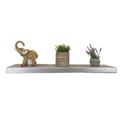 Handmade Wooden Rustic Floating Shelf 145mm Silver Length of 200cm