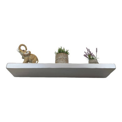 Handmade Wooden Rustic Floating Shelf 145mm Silver Length of 200cm