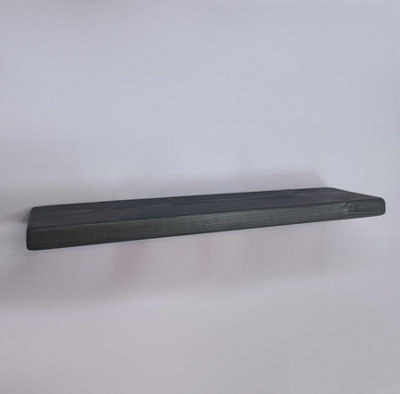 Handmade Wooden Rustic Floating Shelf 220mm Black Ash Length of 100cm