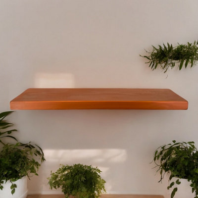 Handmade Wooden Rustic Floating Shelf 220mm Copper Length of 200cm ...