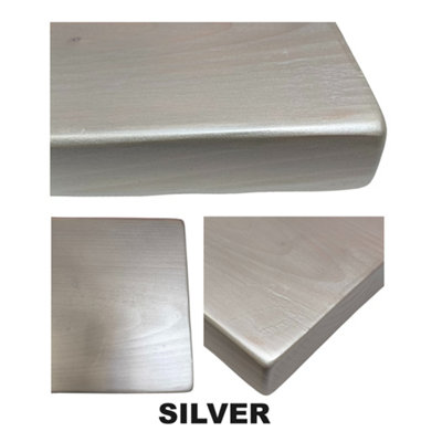 Handmade Wooden Rustic Floating Shelf 220mm Silver Length of 160cm