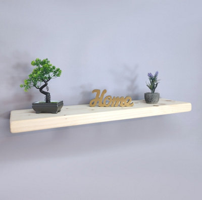Handmade Wooden Rustic Floating Shelf 220mm Unprimed Length of 90cm ...