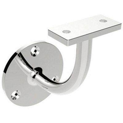 Handrail Bannister Bracket Wall Support 62mm Projection Polished Steel ...