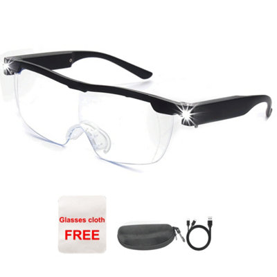Hands-Free 350% Magnifying Glasses with Bright LED Light Perfect for ...
