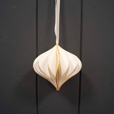 Hanging Antique White Paper Teardrop - Set Of 6 | DIY at B&Q