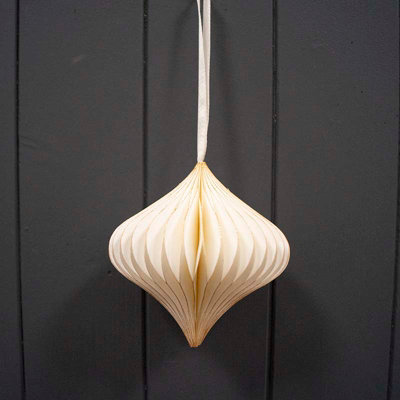 Hanging Antique White Paper Teardrop - Set Of 6 | DIY at B&Q
