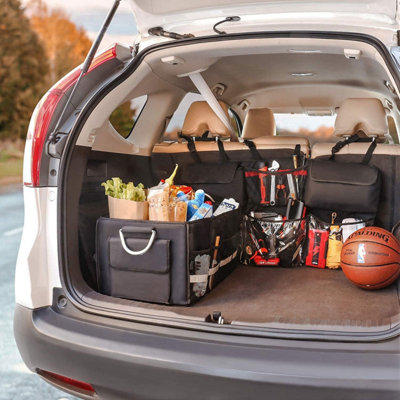Hanging Car Boot Organiser - Multi Pocket Trunk Back Seat - Collapsible ...