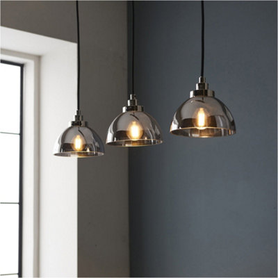 Hanging Ceiling Bar Pendant Light - Bright Nickel Plate & Mirrored ...