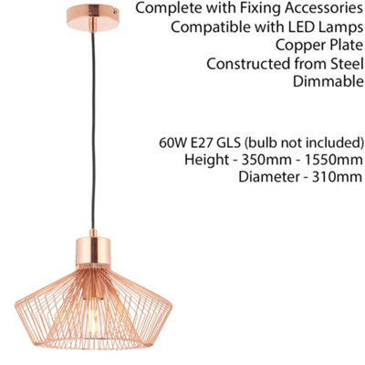 Hanging Ceiling Pendant Light MODERN COPPER WIRE Shade Designer Lamp ...