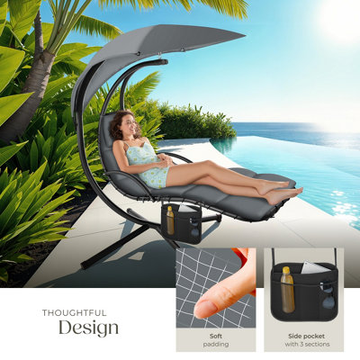 Hanging Chair Elaria - large sun canopy with UV-protection, sturdy ...