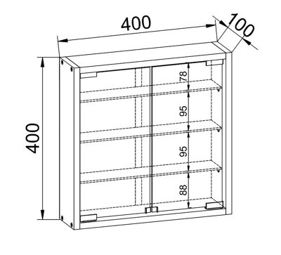 Hanging display cabinet Wall display case glass Mandosa S
