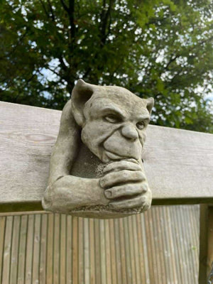 Hanging Gargoyle Stone Statue Gremlin Sprite Outdoor Decoration Garden ...
