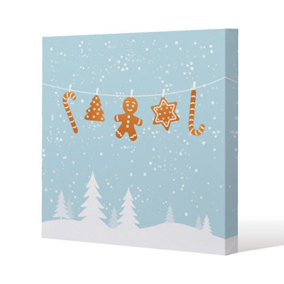 Hanging ginger breads (canvas) / 114 x 114 x 4cm