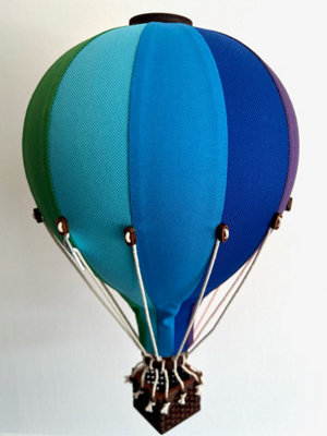 Hanging Hot Air Balloon Nursery Décor (Medium - Multi-Coloured)