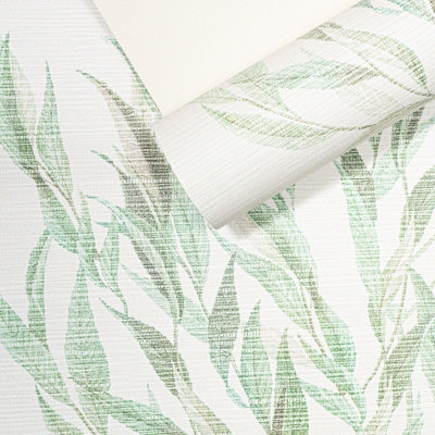 Hanging Leaf Leaves Wallpaper Textured Finish, Washable, Paste The ...