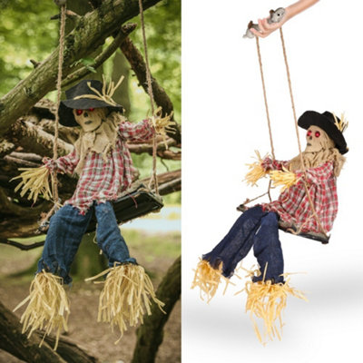 Hanging Scarecrow on Swing Animated Decoration - Pack of 1