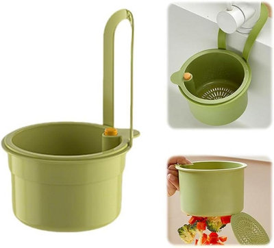 Hanging Self-Cleaning Kitchen Strainer (Green)