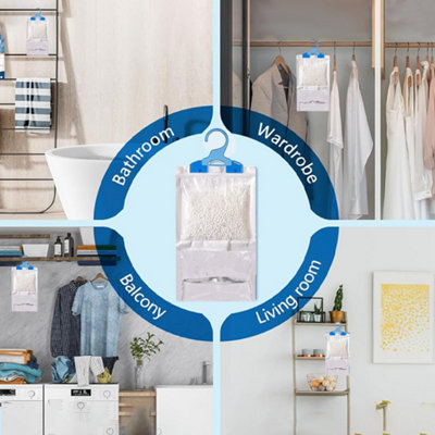 Hanging Wardrobe Dehumidifier Bags Moisture Absorber Interior ...