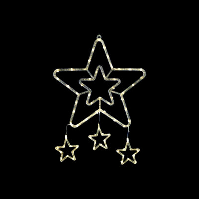 Hanging Warm White LED Star Window Light