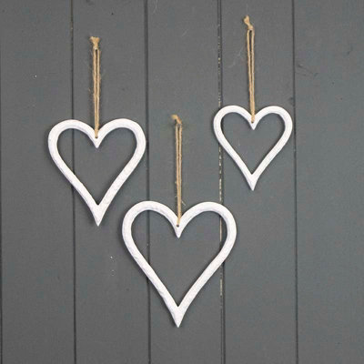 Hanging White Heart Indoor Decoration | DIY at B&Q