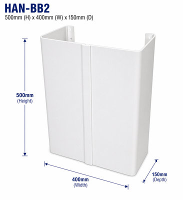 Hanicks HAN-BB2 White Boiler Box Pipework Cover H500mm x W400mm x ...