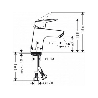 Hansgrohe Logis 70 Basin Mixer Taps without waste