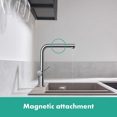 Hansgrohe Talis M54 Kitchen Mixer Tap Single Lever Pull Out Spout ...
