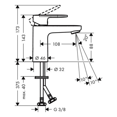 hansgrohe Vernis Blend Basin Mixer Tap 100 in Chrome - 71580000