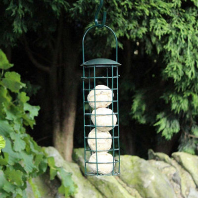Happy Beaks Kingfisher Powder Coated Hanging Suet Fat Ball Bird Feeder ...