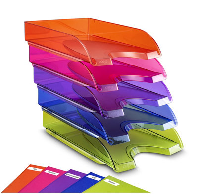 Happy by CEP Letter Tray Multicoloured Pack of 5