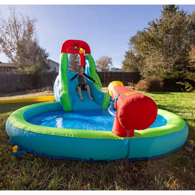 Happy Hop Climb, Spray & Bounce Water Slide Pool with Air Blower ...