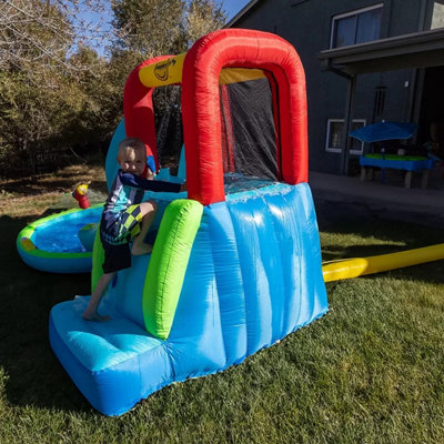Happy Hop Climb, Spray & Bounce Water Slide Pool with Air Blower ...