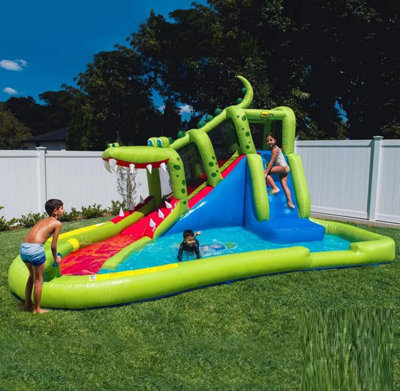 Happy Hop Crocodile Cave Adventure Inflatable Waterslide Giant Outdoor ...