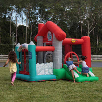 Happy Hop Happy House Bouncy Castle with Slide Ball Pit Air Blower Kids ...