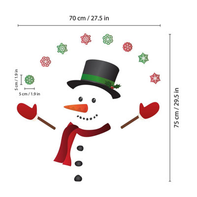 Happy Snowman Decoration Stickers Set Wall Stickers Wall Art, DIY Art ...
