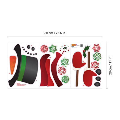 Happy Snowman Decoration Stickers Set Wall Stickers Wall Art, DIY Art ...