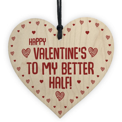 Happy Valentines Gift For Him Her MY BETTER HALF Boyfriend Girlfriend ...