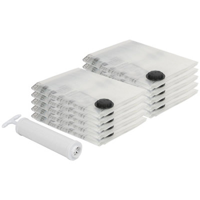 Harbour Housewares 10x Vacuum Storage Bags & Pump Set - XL (90 x 120cm ...