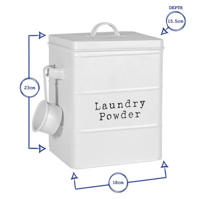 Harbour Housewares 2 Piece Utility Canisters Set - Grey - Vintage Metal ...