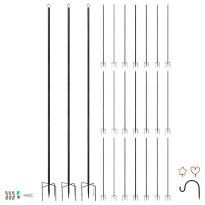 Harbour Housewares 24x Outdoor Festoon Poles with Interchangeable Heads ...