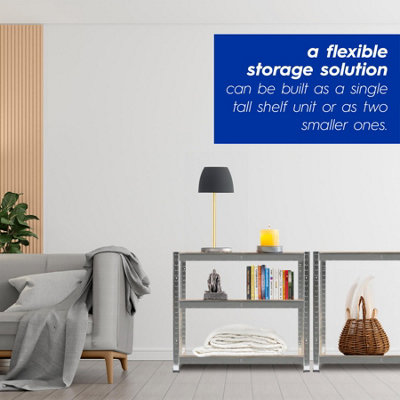 Harbour Housewares 2pc 5-Tier Steel Garage Shelving Unit - Black Heavy ...