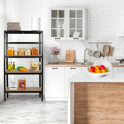 Harbour Housewares 2pc 5-Tier Steel Garage Shelving Unit - Black Heavy ...