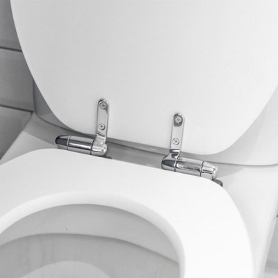 Harbour Housewares 2x Soft Close Toilet Seats - White MDF Grooved Lid ...