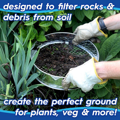 Harbour Housewares 5-Filter Garden Riddle Sieve - 30cm - Heavy Duty ...