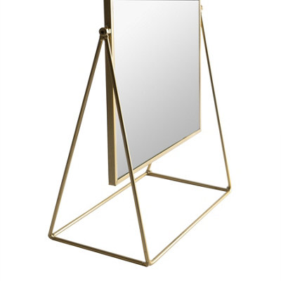 Harbour Housewares 50cm Rectangle Makeup Mirror - Gold - Dressing Table ...