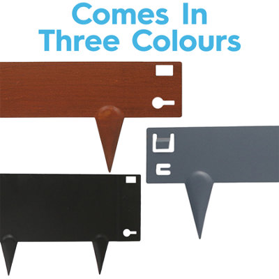 Harbour Housewares 5pc Steel Lawn Edging Set - 5m x 8cm - Black ...