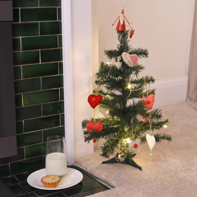 Harbour Housewares Artificial Fir Christmas Tree - 60cm/2ft - Green ...
