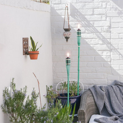 Harbour Housewares Bamboo Garden Fire Torches - 60cm - Green - Pack of 12