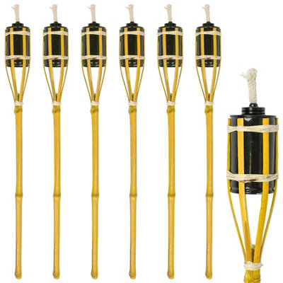 Harbour Housewares Bamboo Garden Fire Torches - 60cm - Yellow - Pack of 6